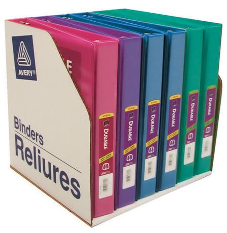 Avery® Durable View Binder with 1" Ring 17151, Assorted Fashion Colours ...