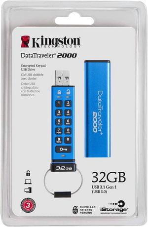 Kingston Digital 32GB DT2000 Keypad USB 3.0 , 256bit AES Hardware ...