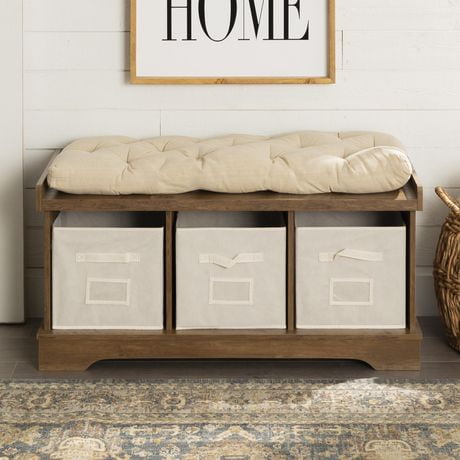 Click here for Manor Park Modern Farmhouse Entryway Storage Bench... prices