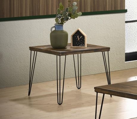 Click here for Topline Home Furnishings Rustic Oak End Table Brow... prices