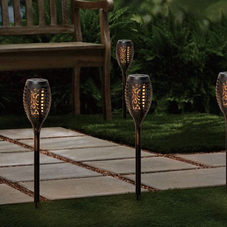 Mainstays Solar Tiki Fire Flame Torch, Solar Power - Walmart.ca