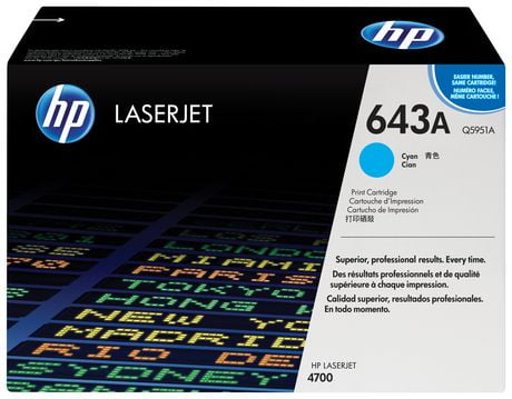 HP 643A (Q5951A) Cyan Original LaserJet Toner Cartridge | Walmart Canada
