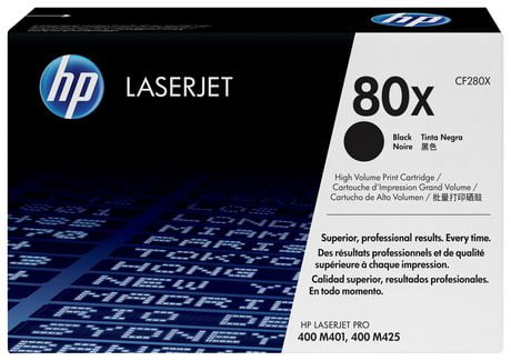 HP 80X (CF280X) Black High Yield Original LaserJet Toner Cartridge ...