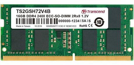 TRANSCEND 16GB DDR4 2400 ECC SODIMM 2Rx8 (2x8) (TS2GSH72V4B) | Walmart Canada