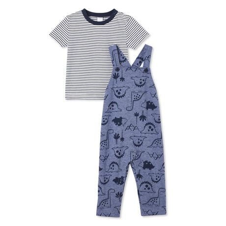 Click here for George Baby Boys Tee And Overall 2-Piece Set Navy... prices