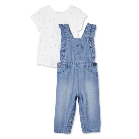 Click here for George Baby Girls Tee And Flutter Overall 2-Piece... prices