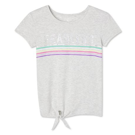 Click here for Athletic Works Girls Tie-Front Poly Tee Grey Xs prices