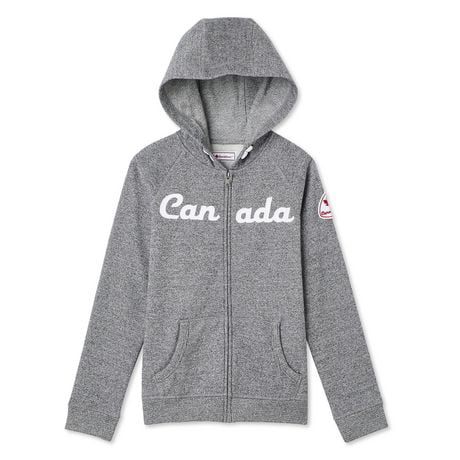 Click here for Canadiana Girls Melange Full-Zip Fleece Hoodie Gre... prices