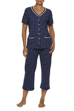 George Women's Short Sleeve V-Neck Pyjama Set | Walmart Canada