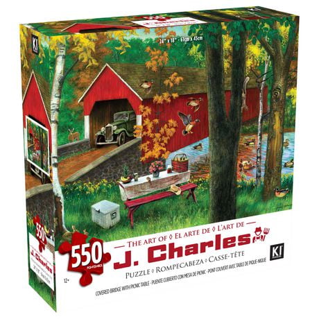 J. Charles 550 Piece Puzzle “Covered Bridge & Picnic Table” | Walmart ...
