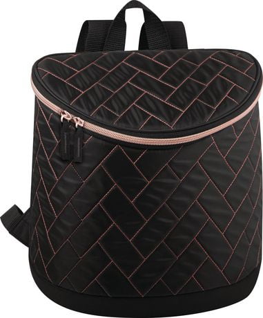 Click here for Thermos Brand Raya Backpack - Black/Rose Gold Quil... prices