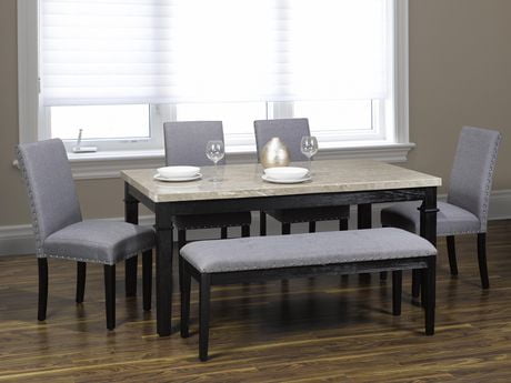 Click here for K-Living Nancy Real Marble Top Dining Table Set Gr... prices