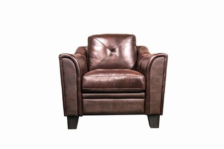 K-LIVING BERTA GENUINE COWHIDE LEATHER CHAIR IN BROWN | Walmart Canada