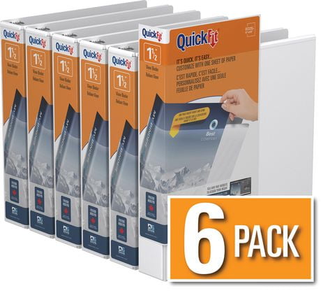 Click here for Quickfit View Binder  D Ring  6 Pack  1.5 White prices