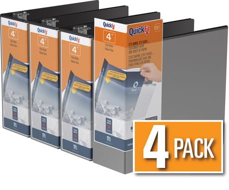 Click here for Quickfit View Binder  D Ring  4 Pack  4 Black prices