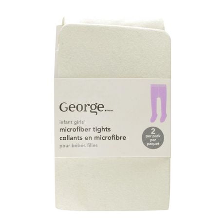 George Microfibre Tight 2Pk Cream 3-12 Months
