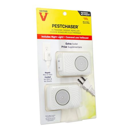 Victor PestChaser Rodent Repellent with Nightlight & Extra Outlet – 2 ...