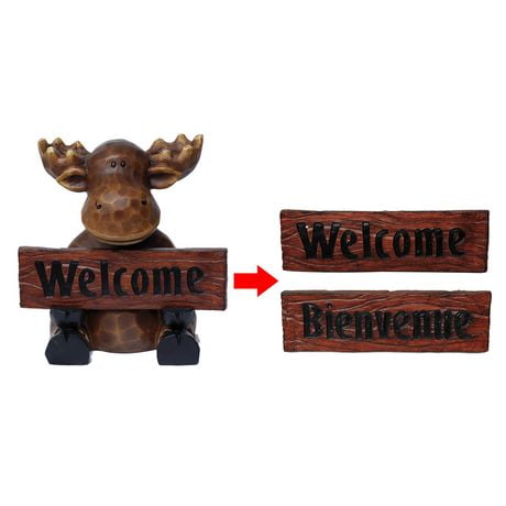 hometrends Bilingual Welcome Moose Statue | Walmart Canada
