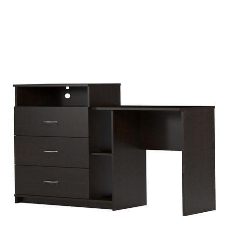 Rebel 3 in 1 Media Dresser and Desk Combo, Espresso | Walmart Canada