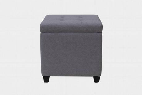Click here for Hometrends Faux Linen Storage Ottoman With Tray To... prices