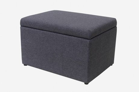 Click here for Hometrends Faux Linen Storage Ottoman Grey prices