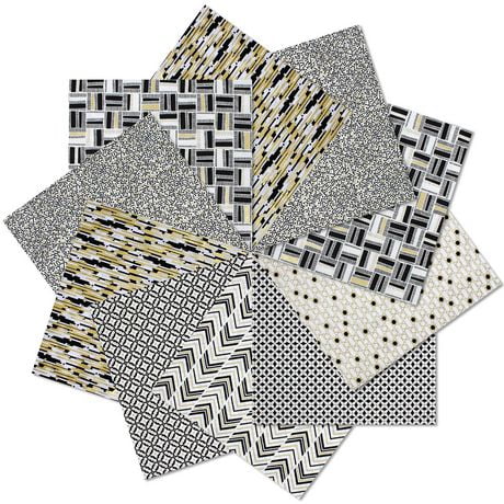 Click here for Fabric Creations Gold  Black And White Metallic 5... prices