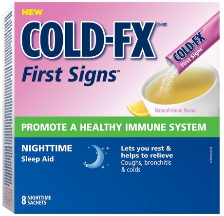 COLD-FX First Signs Nighttime, Sleep Aid, Natural Lemon Flavour ...