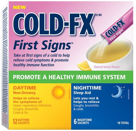 COLD-FX First Signs Daytime And Nighttime, Natural Lemon Flavour ...