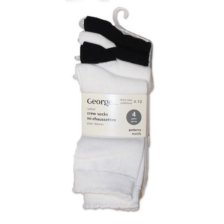 George Ladies' Crew Socks - Pack of 4 | Walmart Canada