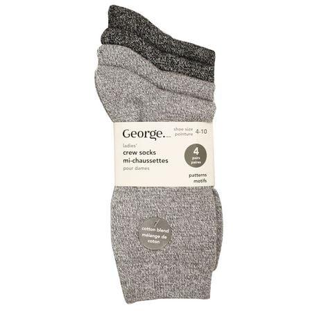 George Ladies' Crew Socks - Pack of 4 | Walmart Canada