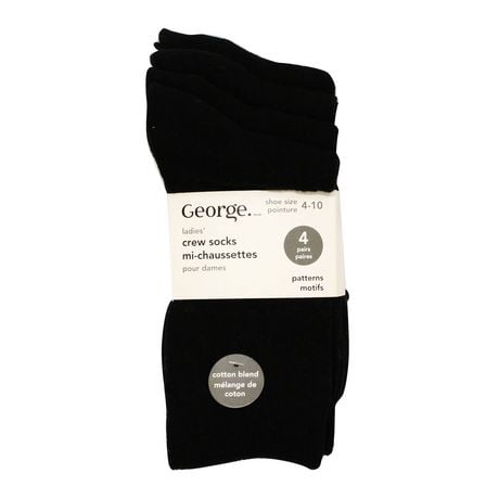 George Ladies' Crew Socks - Pack of 4 | Walmart Canada