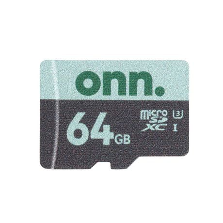 onn. 64 GB microSDXC U3 Memory Card with Adapter, 95 MB/s Read speed ...