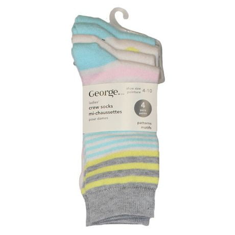 George Ladies' Crew Socks - Pack of 4 | Walmart Canada
