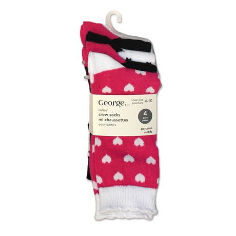 George Ladies' Crew Socks - Pack of 4 | Walmart Canada
