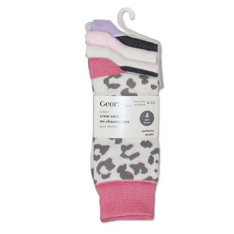 George Ladies' Crew Socks - Pack of 4 | Walmart Canada