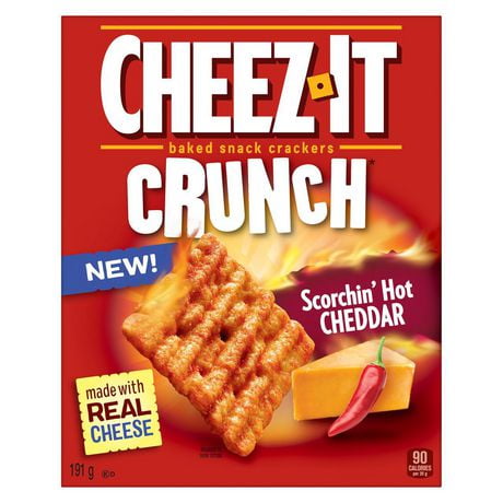 Cheez-It Baked Snack Crackers Crunch Scorchin' Hot Cheddar 191g ...