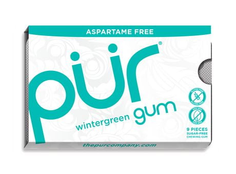PUR Gum Sugar Free Chewing Gum with Xylitol - Natural Wintergreen ...