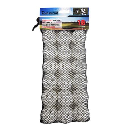 Tour Mission Squeezable Practice Balls With Holes, #12164, Pack of 18 ...