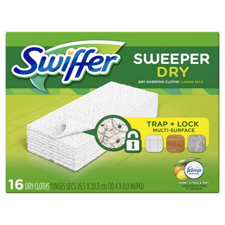 Swiffer Sweeper Dry Sweeping Refills with Febreze Sweet Citrus & Zest ...