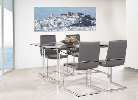 Click here for Topline Home Furnishings Transparent 7Pc Dining Se... prices