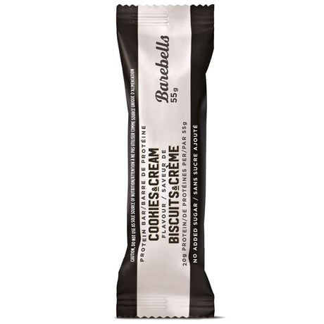 BAREBELLS COOKIES AND CREAM PROTEIN BAR, 1 X 55G COUNT - Walmart.ca