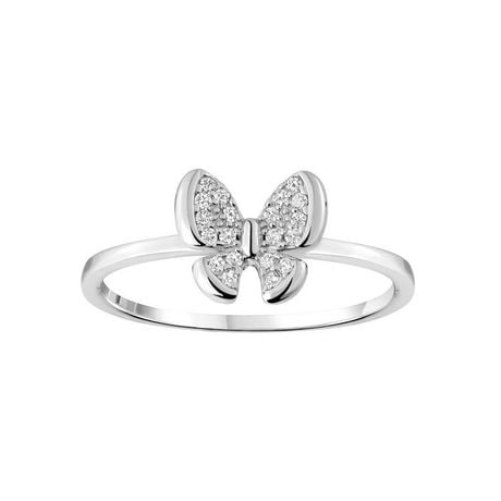Charisma Sterling Silver CZ Butterfly Ring - Walmart.ca