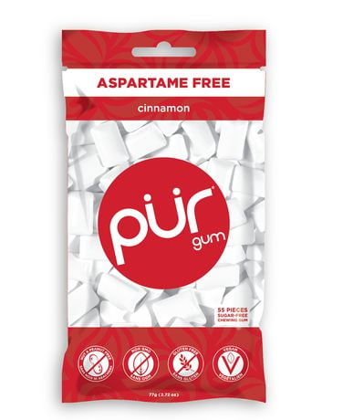 PUR Gum Sugar Free Chewing Gum with Xylitol - Natural Cinnamon Flavour ...