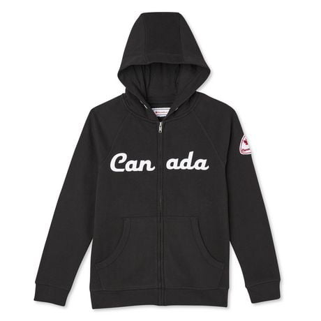 Click here for Canadiana Boys Full-Zip Raglan Hoodie Black M prices