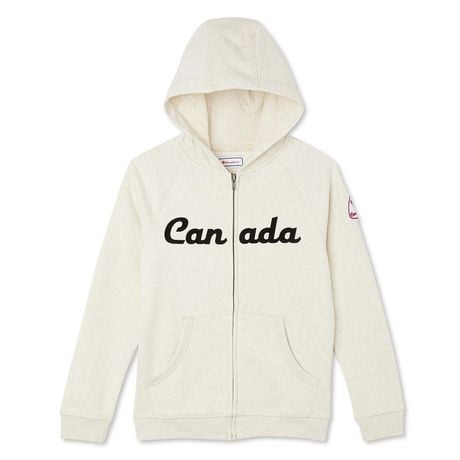 Click here for Canadiana Boys Melange Full-Zip Raglan Hoodie Natu... prices