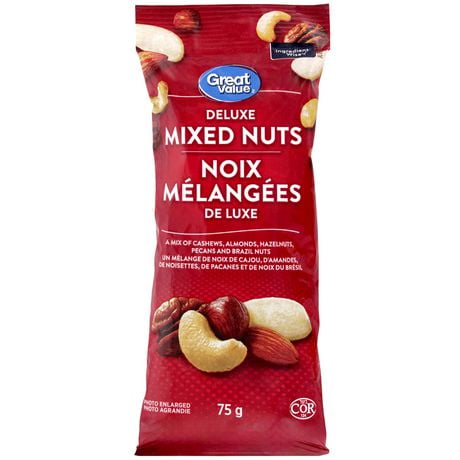 Great Value Deluxe Mixed Nuts, 75 g - Walmart.ca