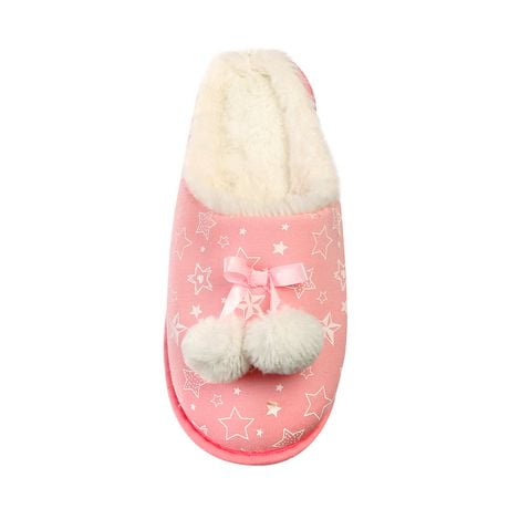 George Girls' Pompom Plush Slippers | Walmart Canada