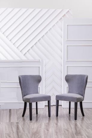 Click here for K-Living Grant Fabric Accent Chairs In Grey With S... prices