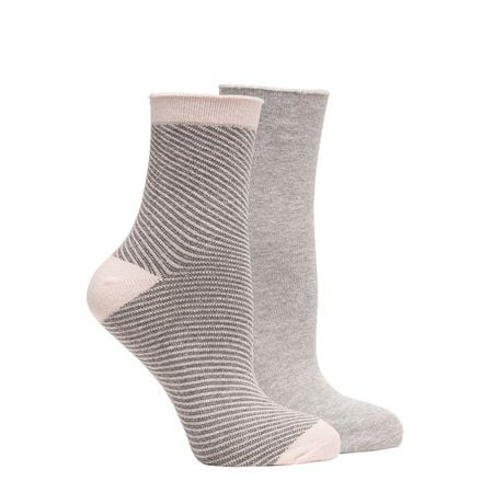 George Women's 2 Pack Fashion Crew Sock with Lurex Accent | Walmart Canada