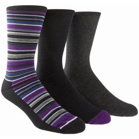 Click here for Happy Foot By Mcgregor 3 Pair Xl Stripe Crew Black... prices